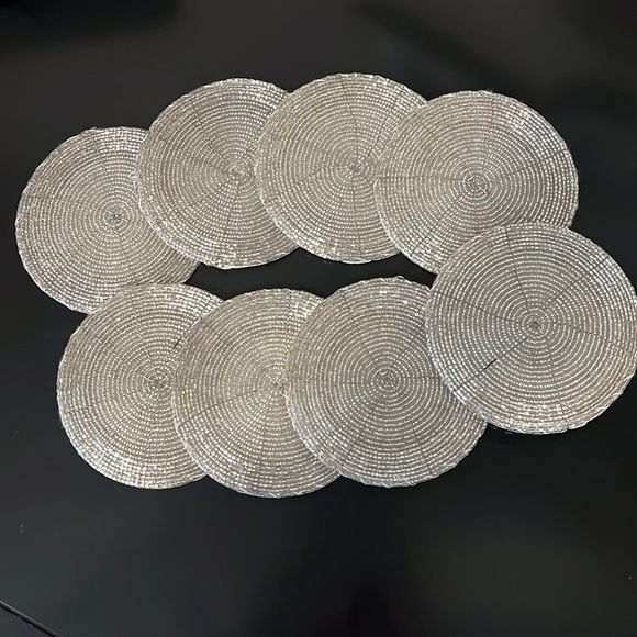 Dining | 8 Beaded Silver Coasters Never Used Add A Little Bling To Your ...